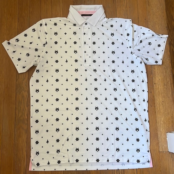Greyson | Shirts | Greyson Mens White With Navy Golf Polo Shirt Size ...